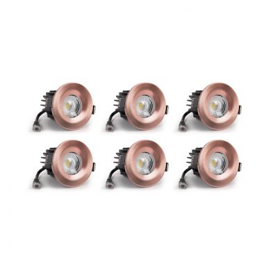 10 Pack - Antique Copper CCT Fire Rated LED Dimmable 10W IP65 Downlight ...