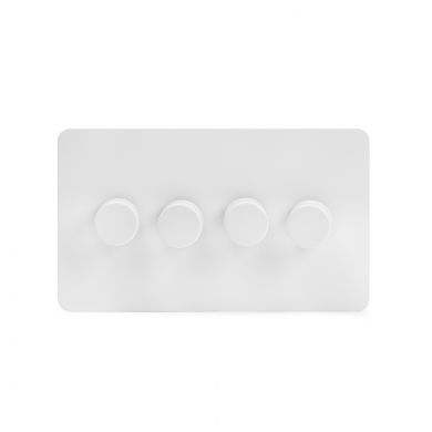 Soho Lighting White Metal Flat Plate 250W 2 Gang 2 Way Trailing Dimmer ...