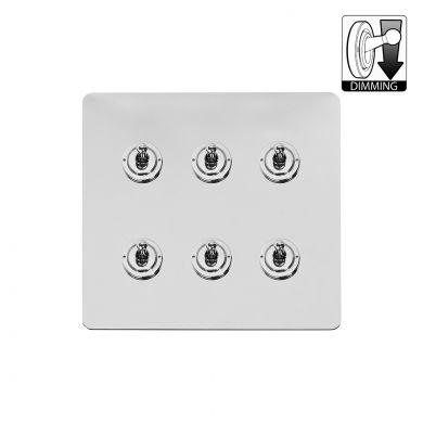 Soho Lighting Polished Chrome Flat Plate 250W 2 Gang 2 Way Trailing ...