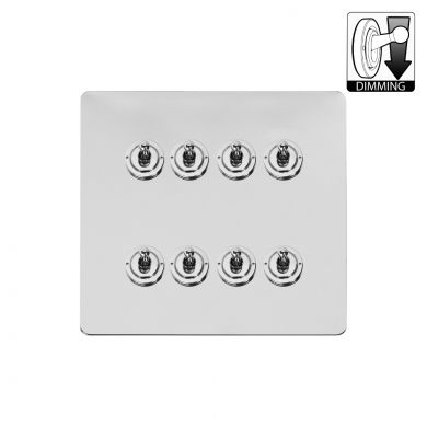 Soho Lighting Polished Chrome Flat Plate 250W 2 Gang 2 Way Trailing ...