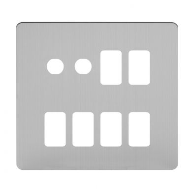 Soho Lighting Brushed Chrome 2 Gang CM Circular Module Grid Switch ...