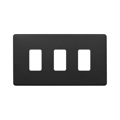 Soho Lighting Matt Black 6 Gang RM Rectangular Module Grid Switch Plate ...