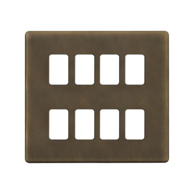 Soho Lighting Vintage Brass 2 Gang RM Rectangular Module Grid Switch ...