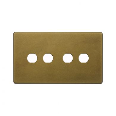 Soho Lighting Old Brass 3 Gang CM Circular Module Grid Switch Plate - Elesi