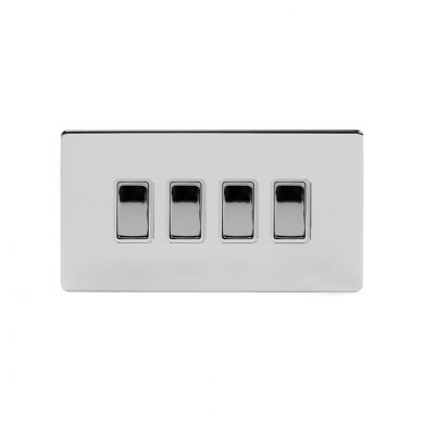 Soho Lighting Brushed Brass 4 Gang Switch With 1 Intermediate (3 x 2 ...
