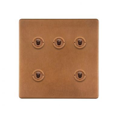 Soho Lighting Antique Copper 2 Gang 400W LED Dimmer Switch - Elesi