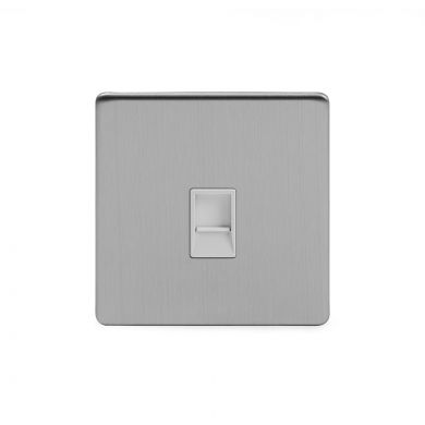 Soho Lighting Brushed Chrome 1 Gang Telephone Master Socket,BT Wht Ins ...
