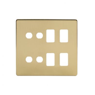 Soho Lighting Brushed Brass 1 Gang CM Circular Module Grid Switch Plate ...