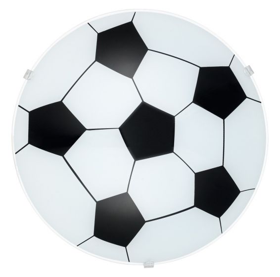 Eglo JUNIOR 1 White & Black Glass Football Ceiling Light - Elesi