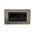 Soho Lighting Old Brass 2 Gang 4 Module Brush Plate - Elesi