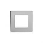Lieber Brushed Chrome Single Data Plate 2 Modules - White Insert ...