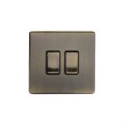 Soho Lighting Old Brass 2 Gang Retractive Switch - Elesi