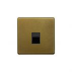 Soho Lighting Antique Brass 1 Gang Data Socket RJ45 Ethernet Cat5 Blk ...