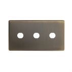 Soho Lighting Old Brass 3 Gang CM Circular Module Grid Switch Plate - Elesi