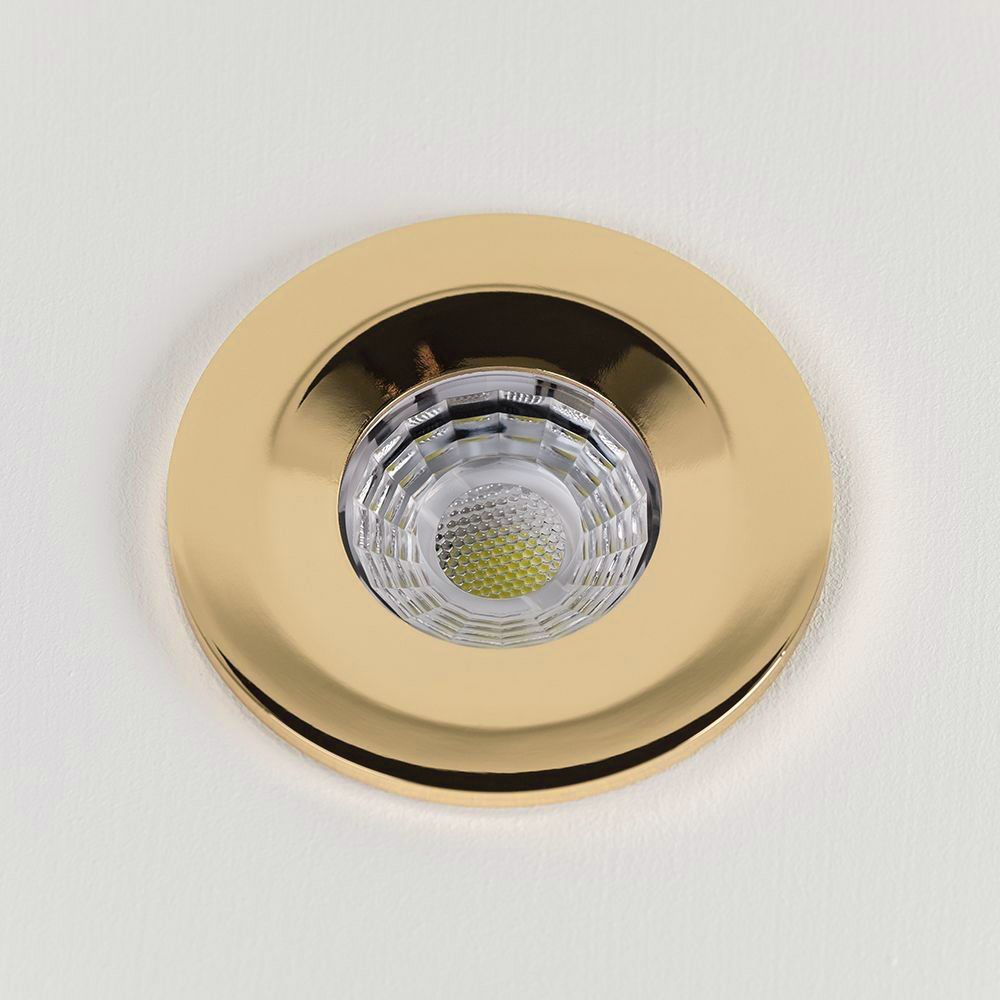 Polished Brass Downlights LED | Fire Rated Fixed LED IP65 Dimmable - Elesi