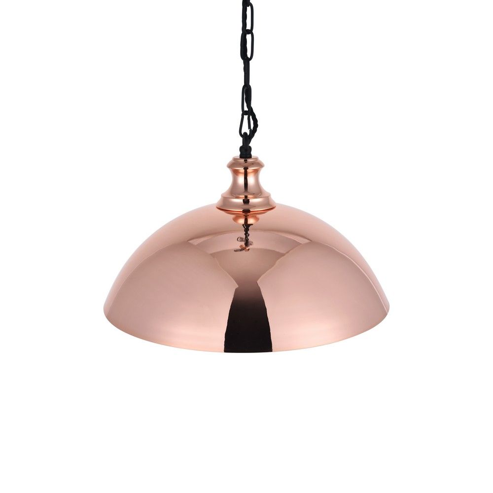 Cambridge Rose Gold Dome Pendant | Rose Gold Ceiling Pendant Light - Elesi