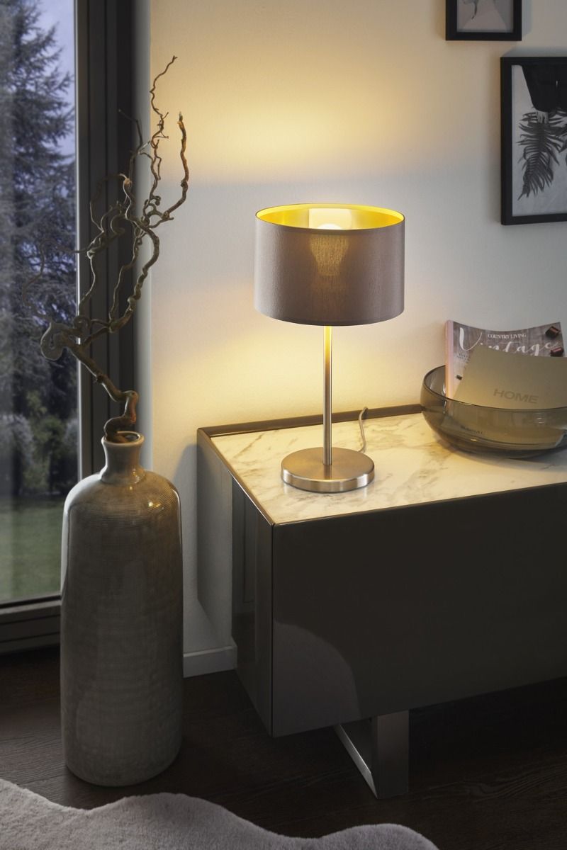 Eglo MASERLO Cappuccino & Gold Table Lamp - Elesi