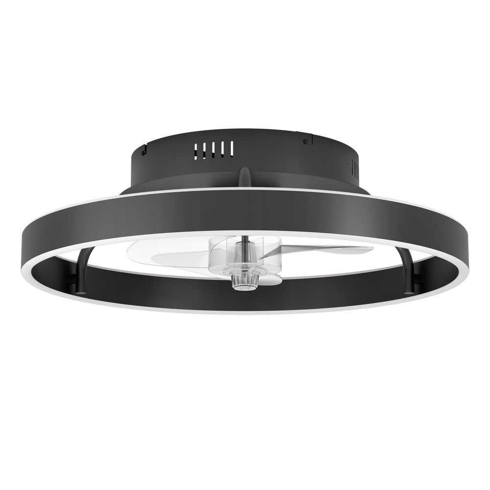 Eglo MARINELLA Matt Black Ceiling Fan With LED Light - Elesi