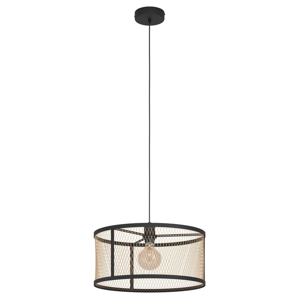 Verdant-Large-Black-Brass-Caged-Pendant-Light - Elesi