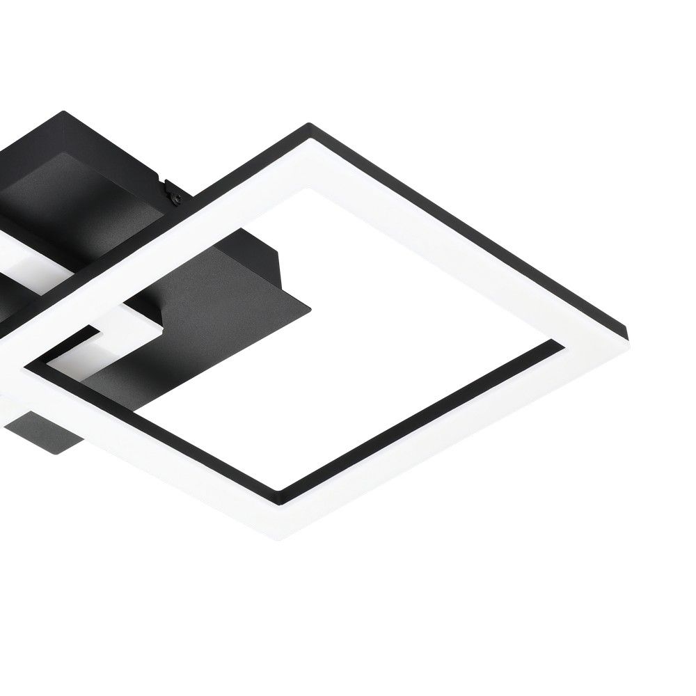 Eglo PARANDAY-Z Matte Black Smart LED Square Ceiling Light - Elesi