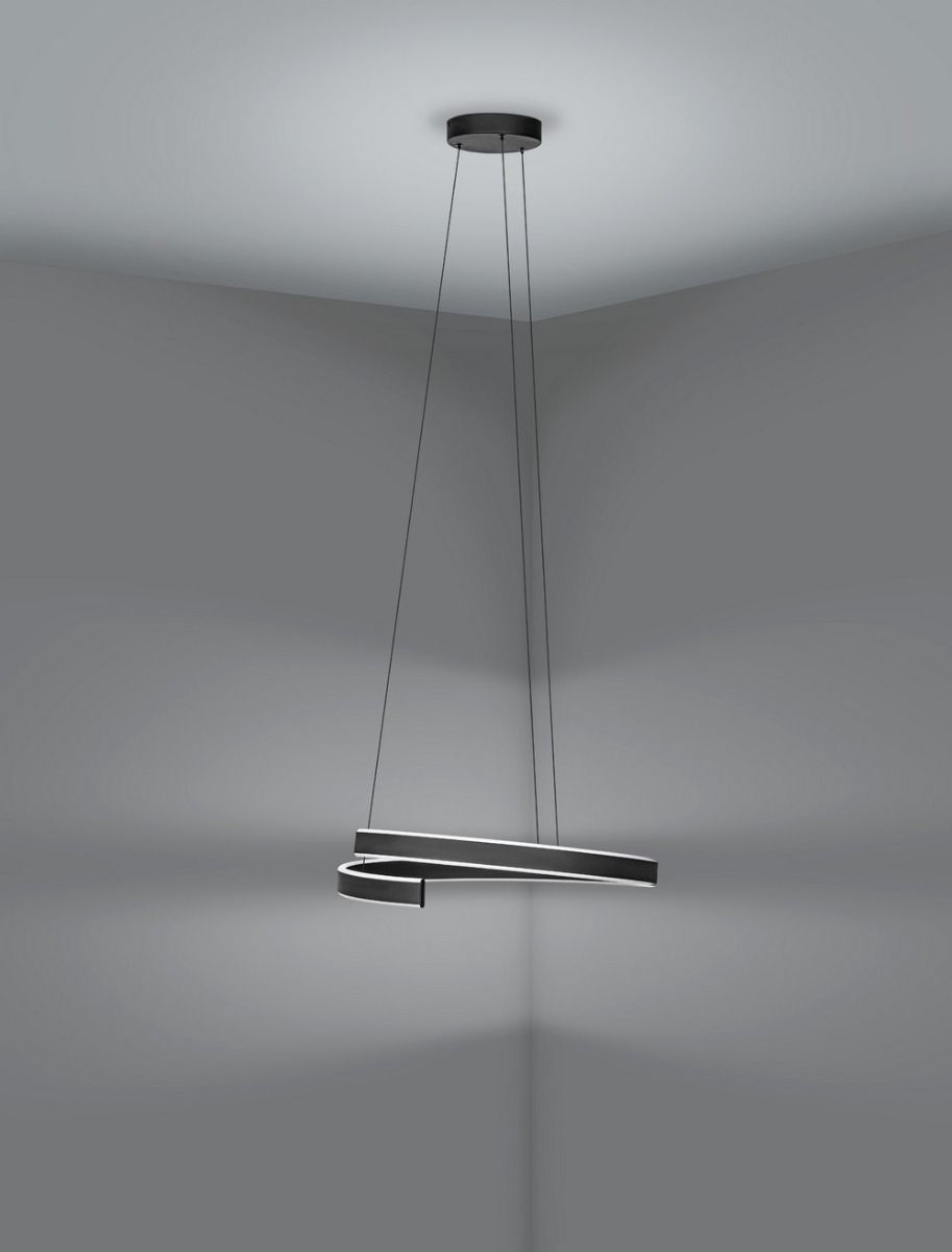Eglo ANDABAIA-Z Black Spiral Smart LED Pendant Light - Elesi