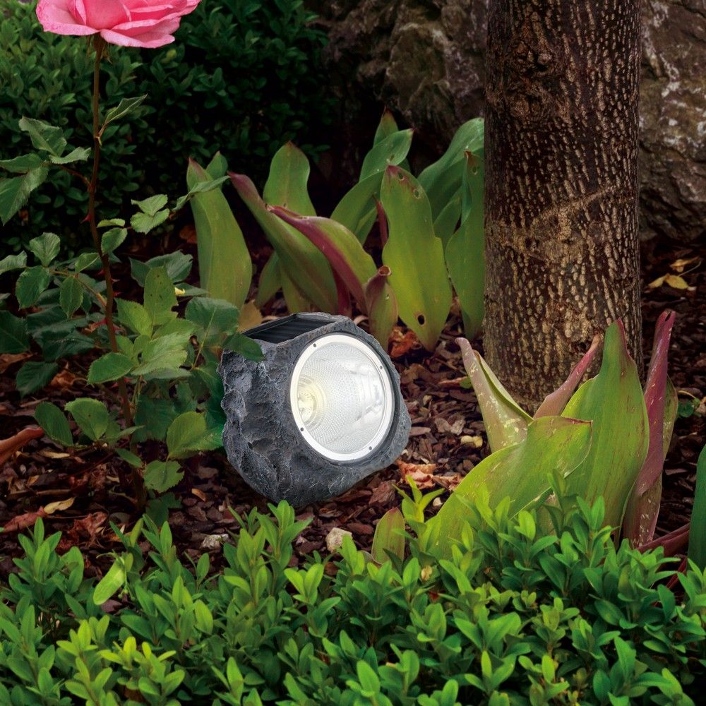 Eglo SOLAR Grey Rock Solar LED Ground Light - Elesi