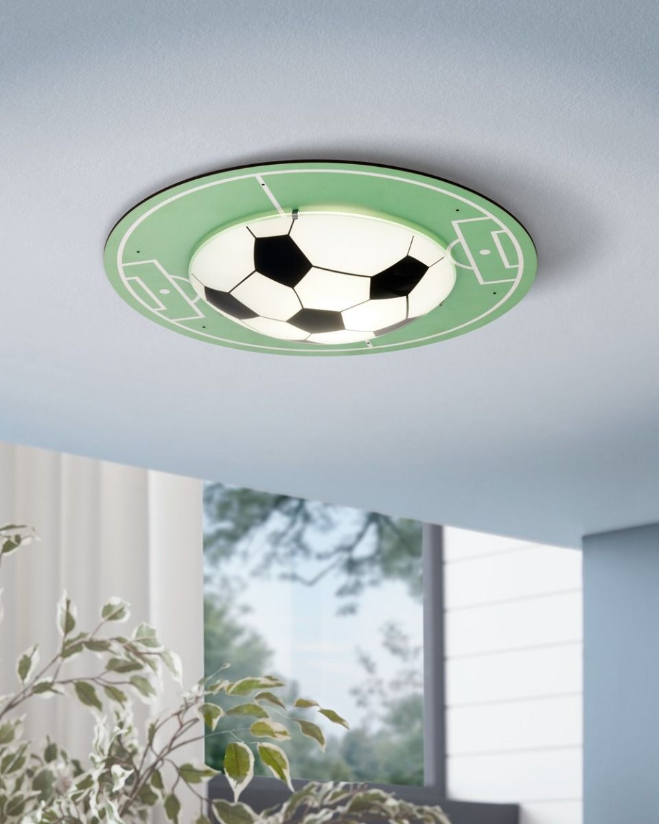 Eglo TABARA White Black & Green Football Ceiling Light - Elesi