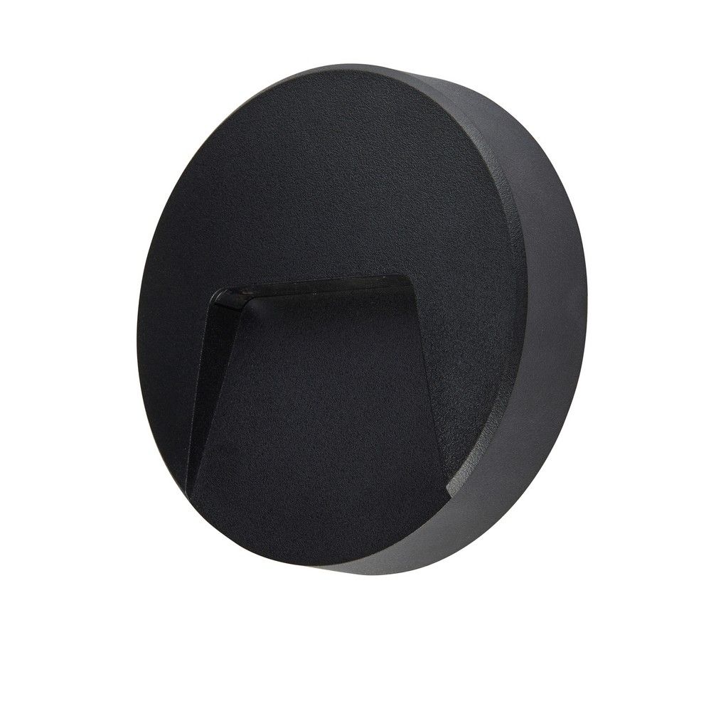 Severus Matt Black CCT round indirect IP65 2.8W Exterior Wall Light ...