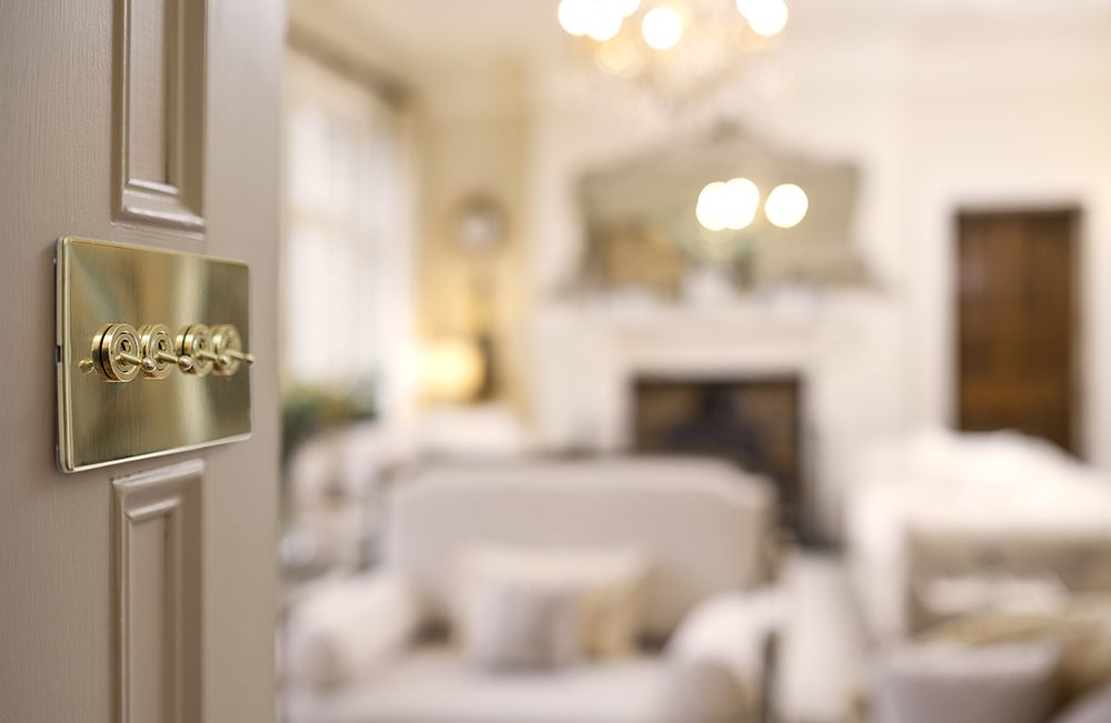 Brushed Brass Toggle Light Switches | 4 Gang 2 Way Toggle Switch - Elesi