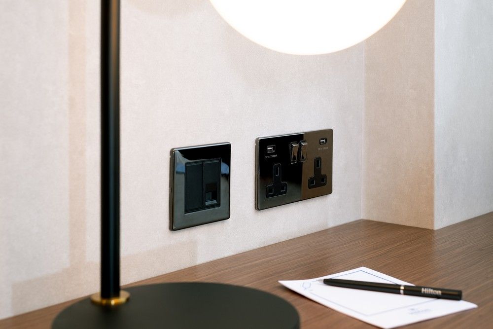 Black Nickel metal Single Data Plate 2 Modules with black insert - Elesi