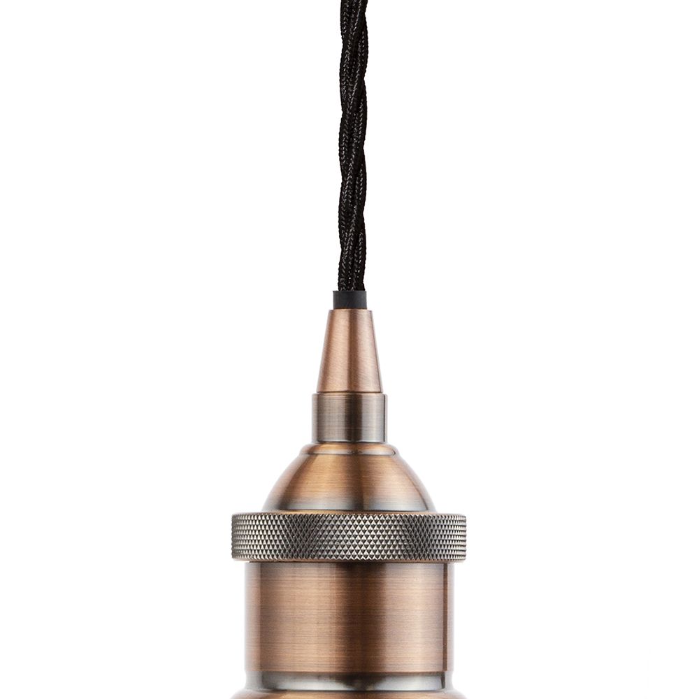 Soho Lighting Antique Copper Decorative Bulb Holder with Black Twisted ...