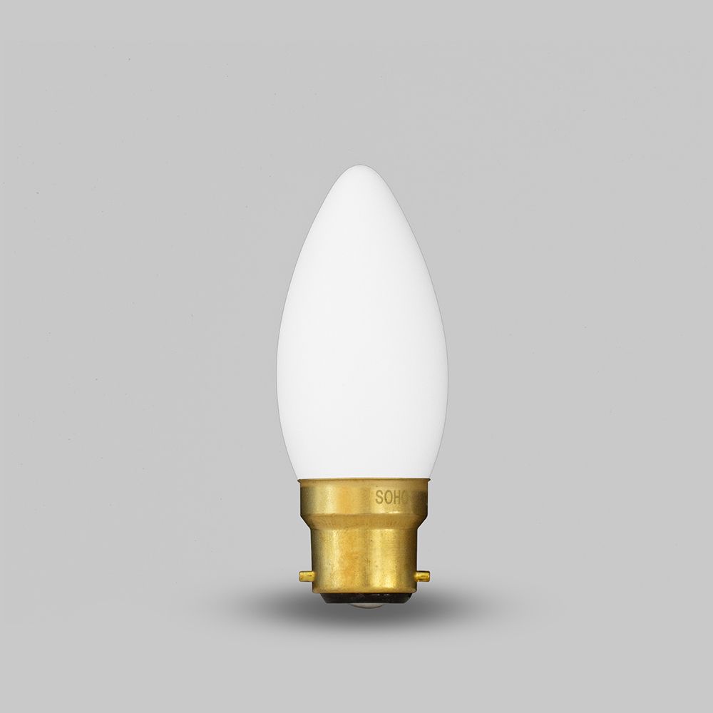 4W 2800K Warm White B22 Matt White Candle Dimmable LED Bulb - Elesi