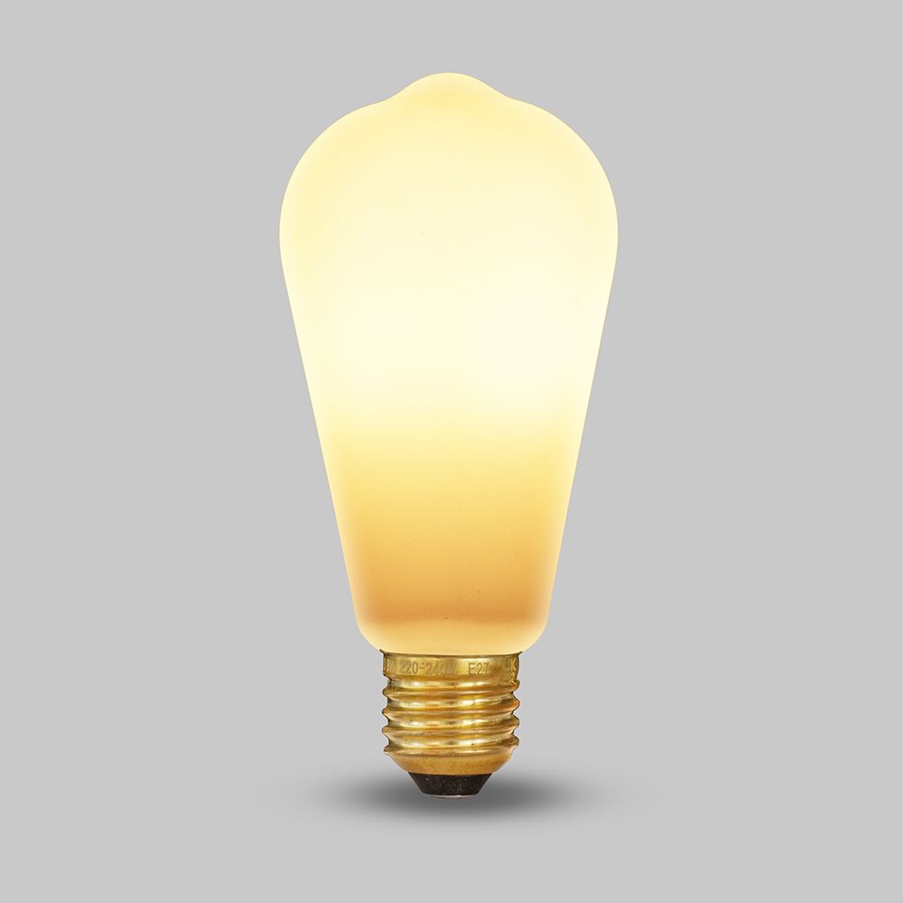 8W 2800K Warm White E27 Matt White ST64 Teardrop Dimmable LED Bulb - Elesi