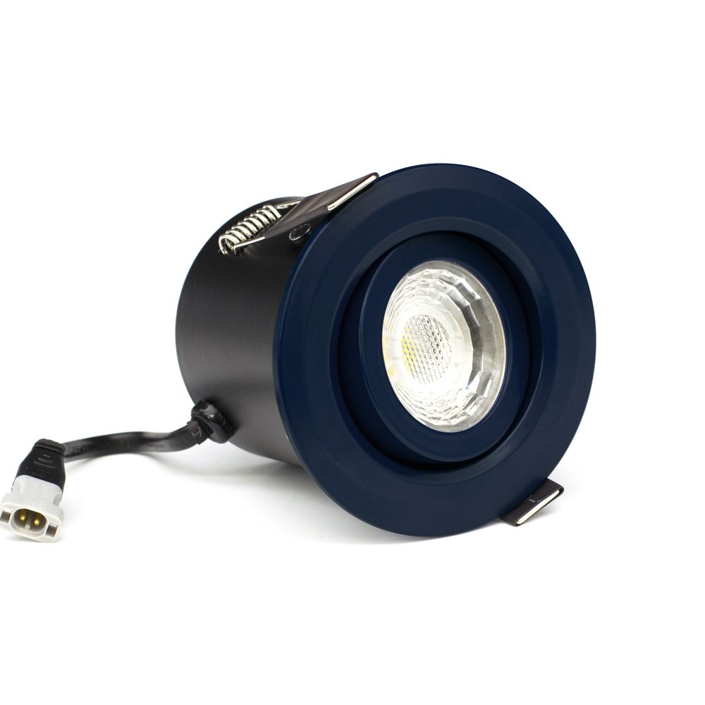 Navy Blue 4K Cool White Tiltable LED Downlights, Fire Rated, IP44, High ...
