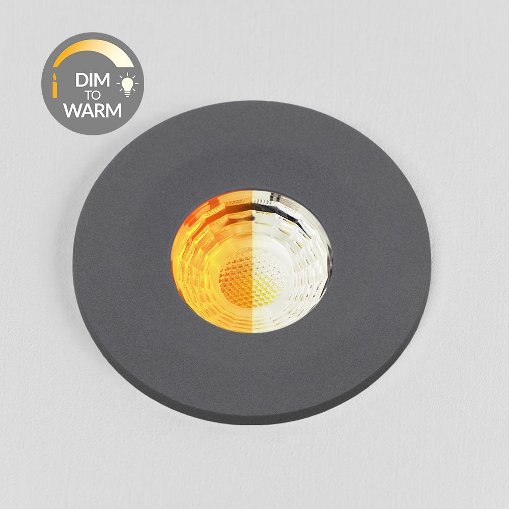 Graphite Grey CCT Dim To Warm LED Downlight Fire Rated IP65 - Elesi