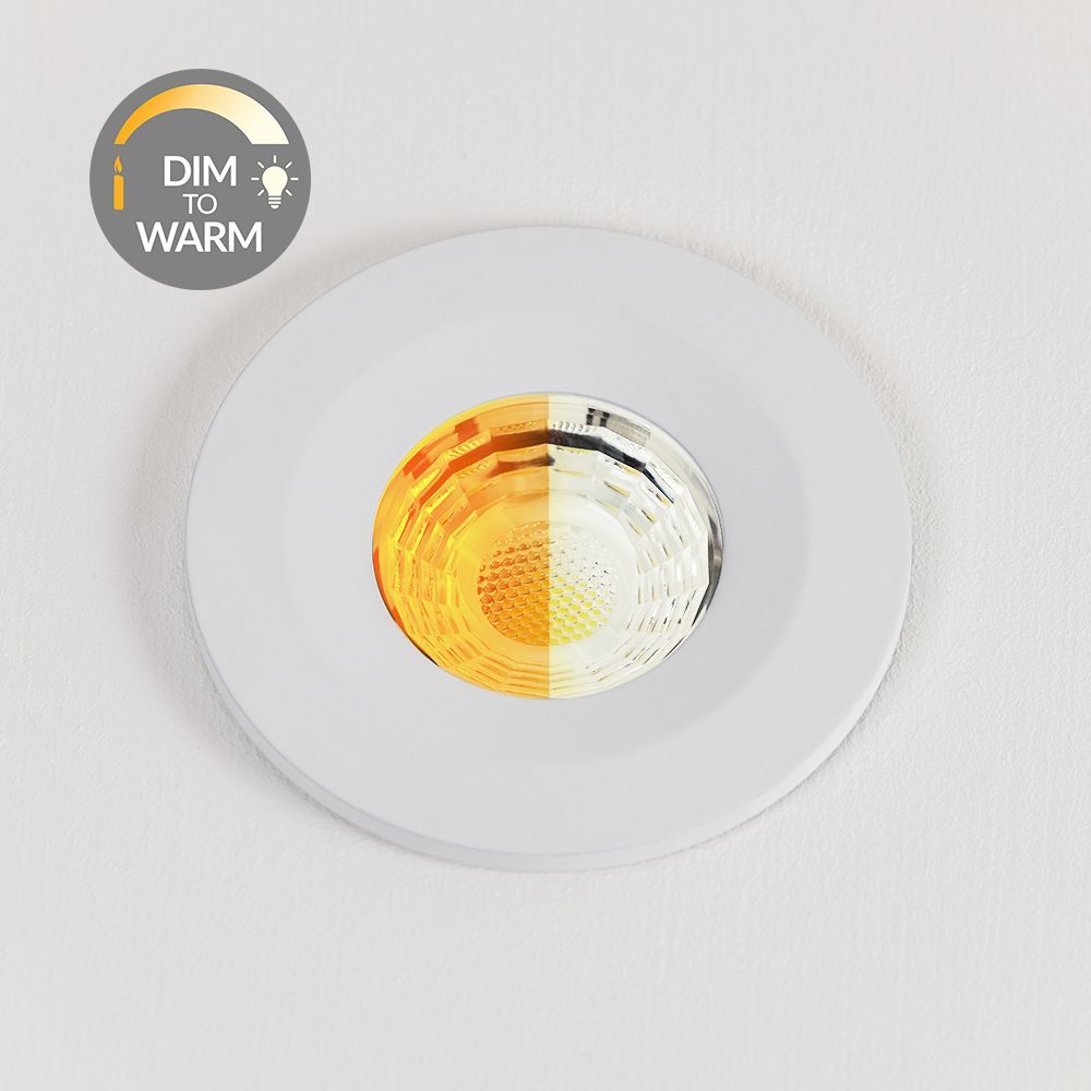 White CCT Dim To Warm LED Downlight Fire Rated IP65 - Elesi
