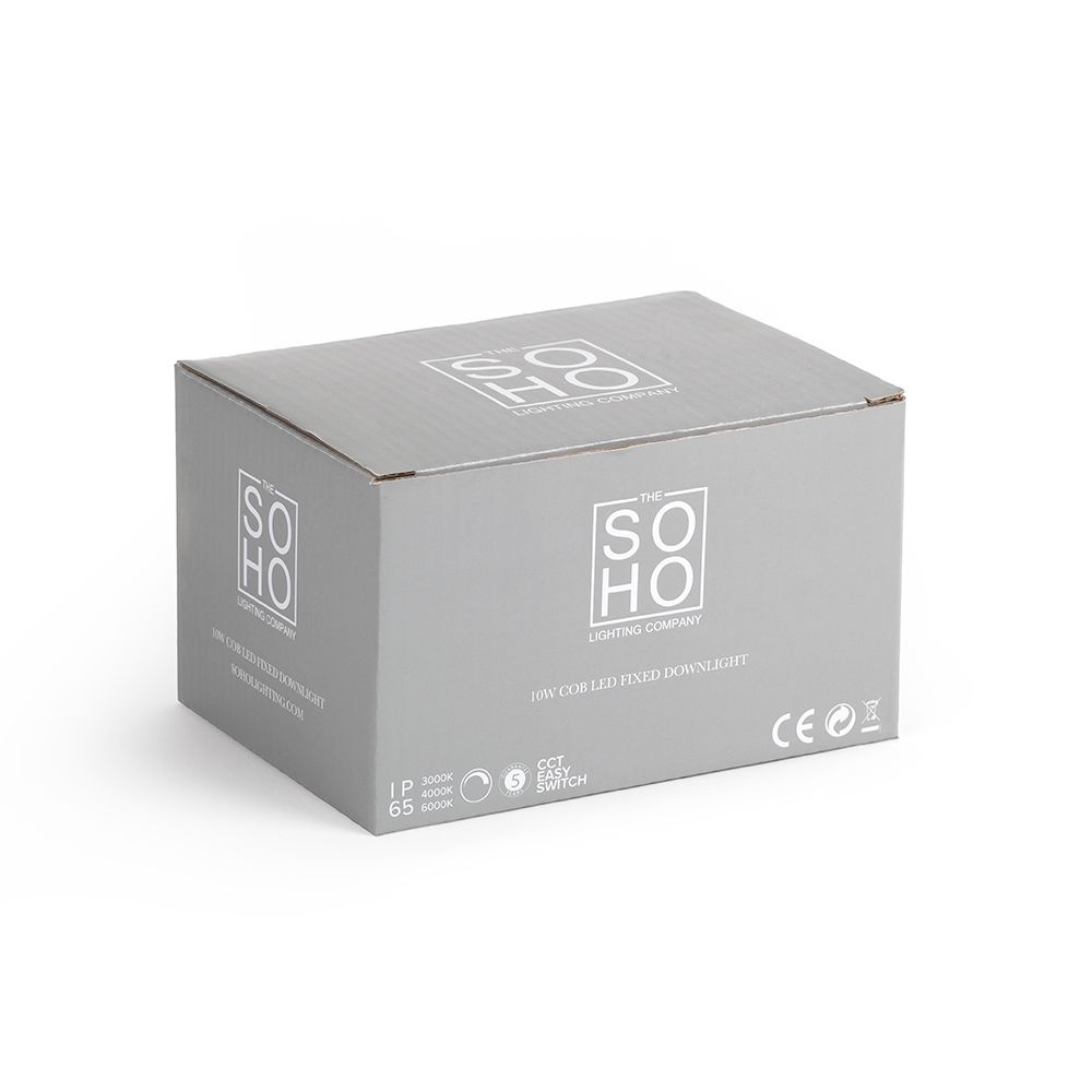 10 Pack - White Fixed CCT Colour Changing Fire Rated LED Dimmable IP65 ...