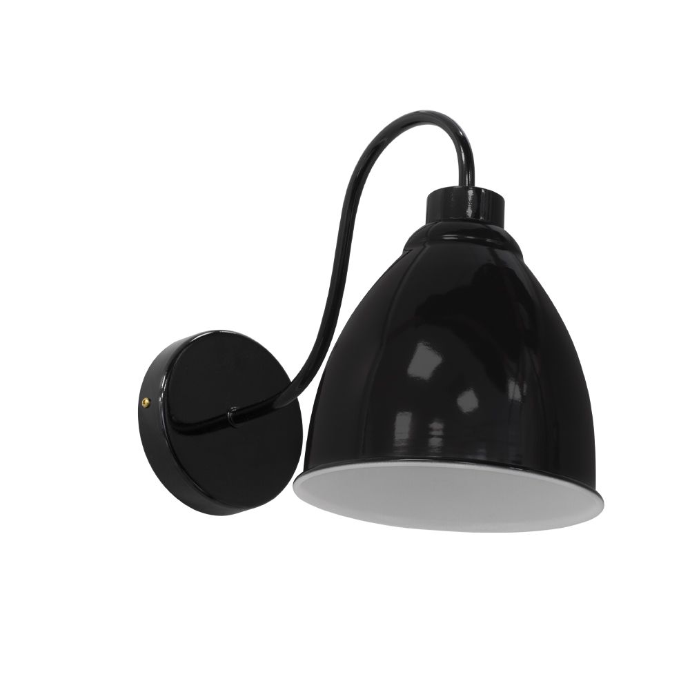 Gloss Black Oxford Vintage Wall Light - Elesi