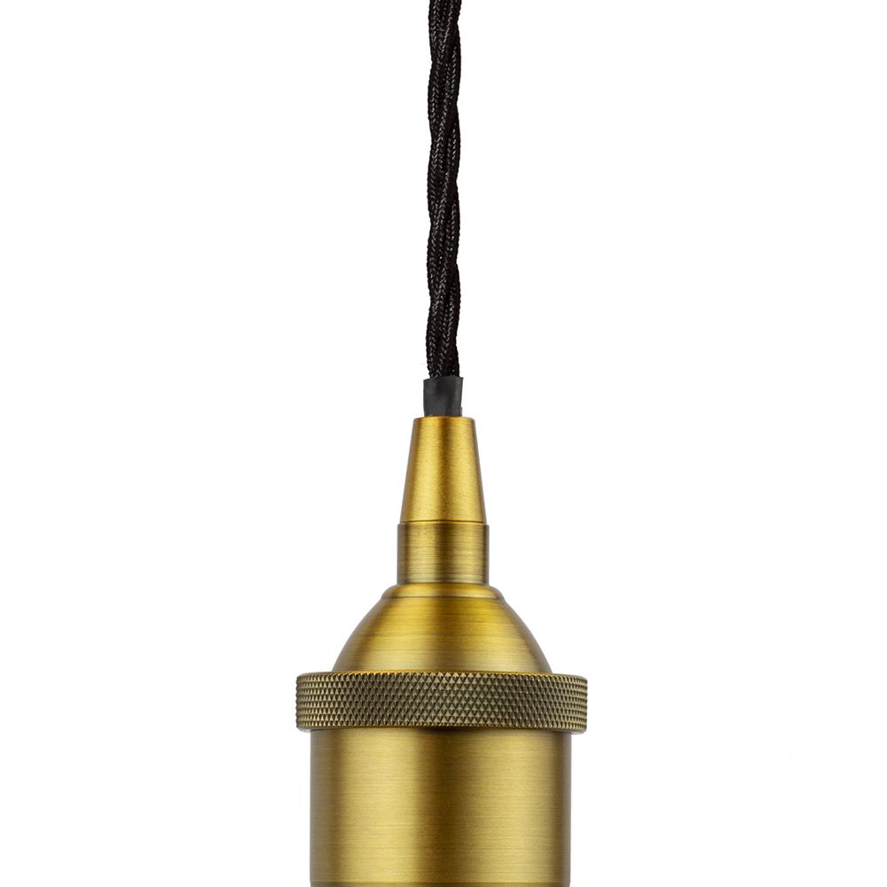 Soho Lighting Antique Gold Decorative Bulb Holder with Black Twisted ...