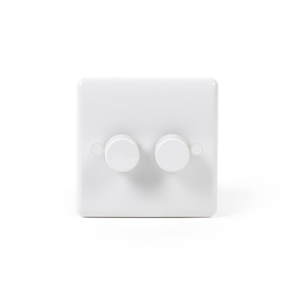 White Double Dimmer Switch | White LED Dimmer - Elesi