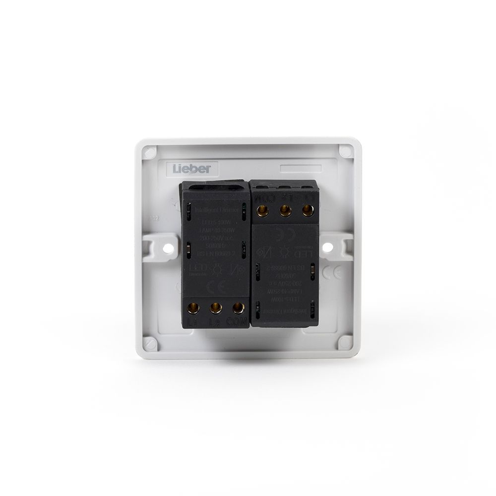 White Double Dimmer Switch | White LED Dimmer - Elesi