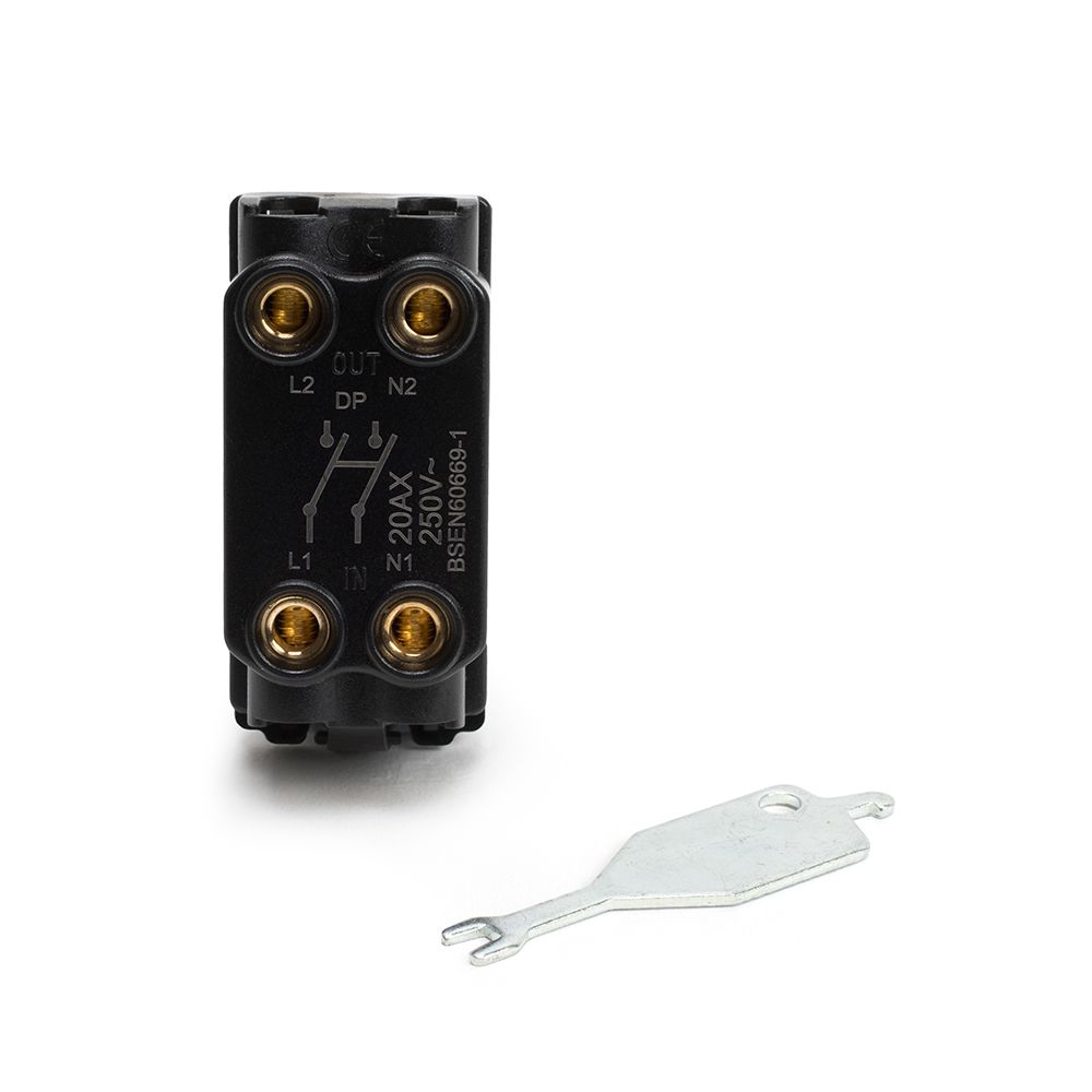 Lieber Silk White 1 Gang Double Pole Key Grid Switch - Elesi Lieber Silk White 1 Gang Double Pole Key Grid Switch - Elesi