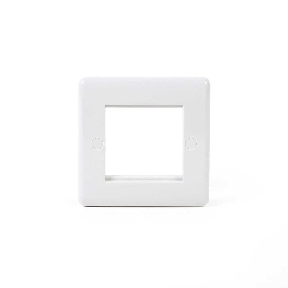 White Plastic Single Data Plate | Euro Module Faceplate - Elesi