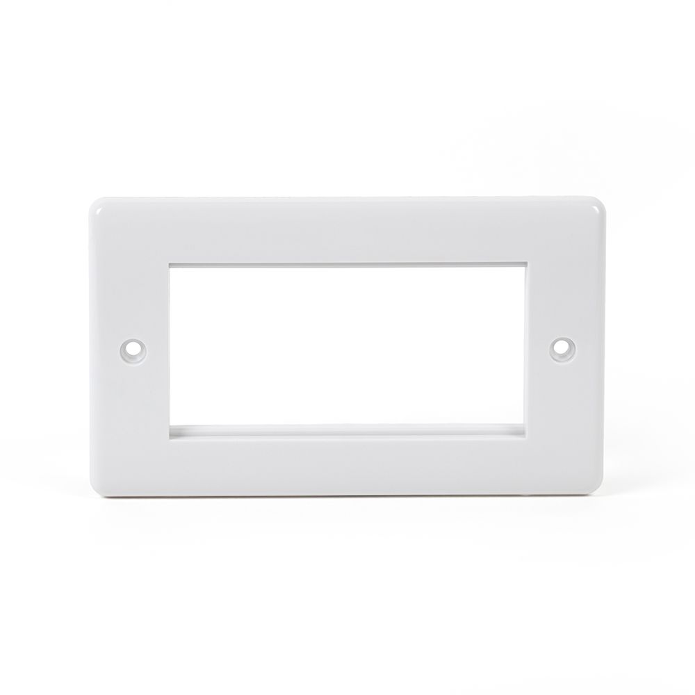 White Plastic Double Data Plate | Euro Module Faceplate - Elesi