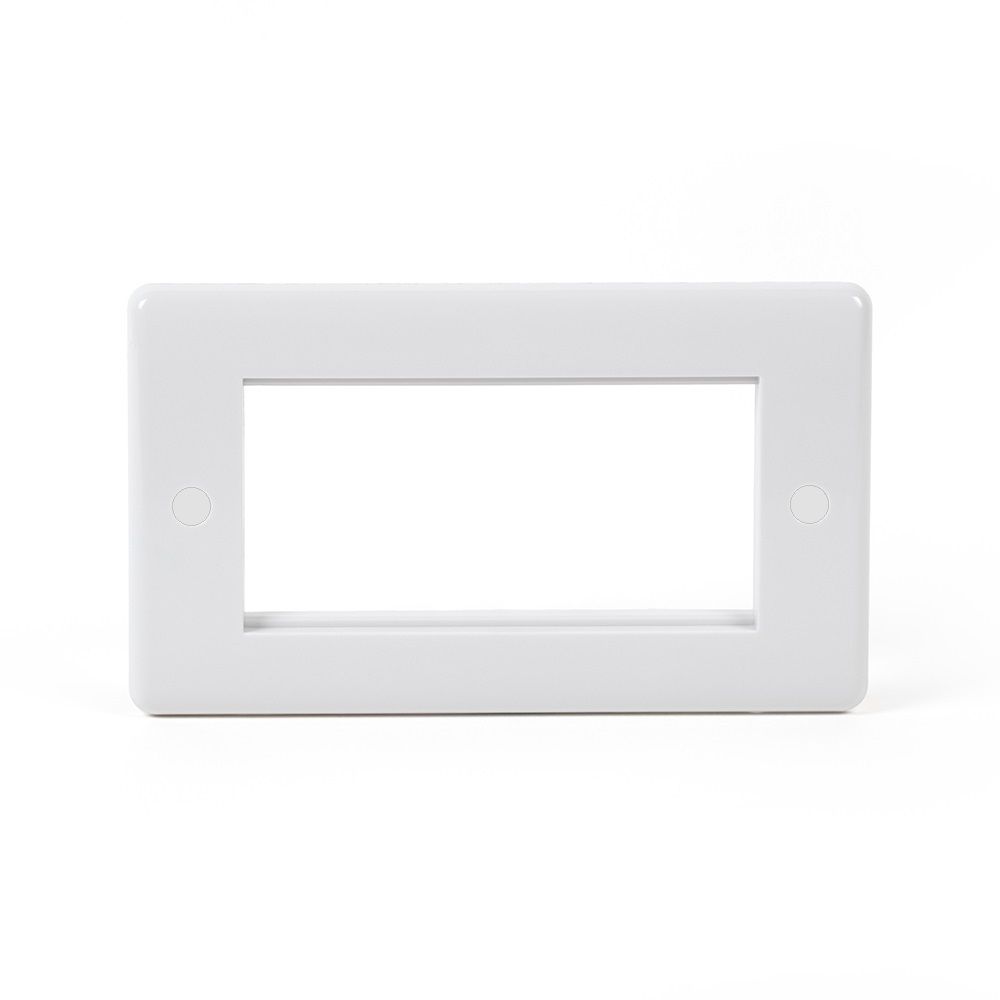 White Plastic Double Data Plate | Euro Module Faceplate - Elesi