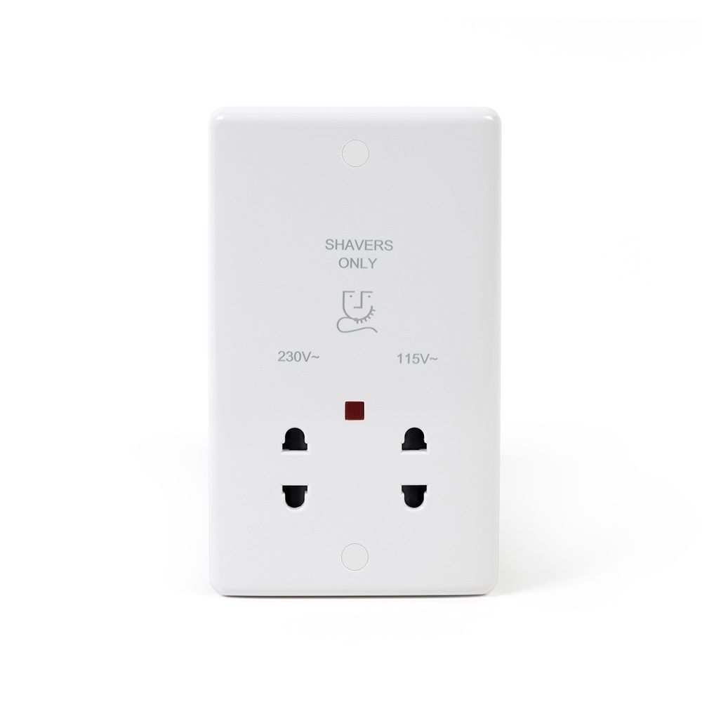 Single Gang Shaver Socket |Toothbrush Socket | Lieber White Shaver ...