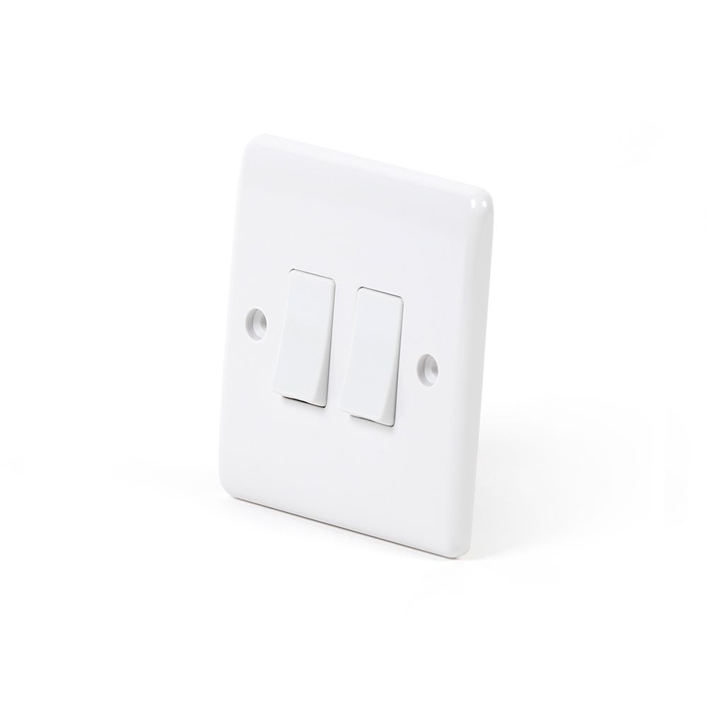 2 Gang Intermediate Switch White | 2 gang intermediate light switch ...