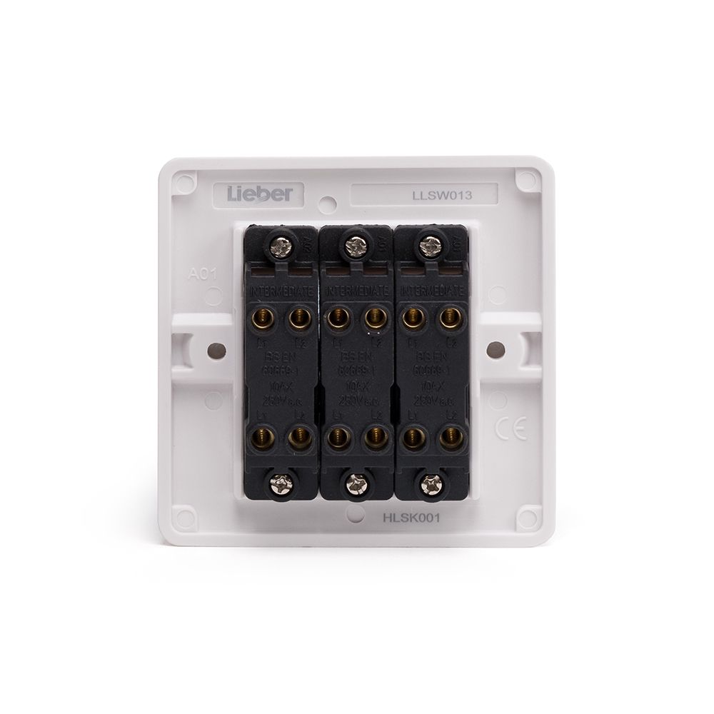 Lieber 3 Gang Intermediate Switch | Triple Intermediate Light Switch ...