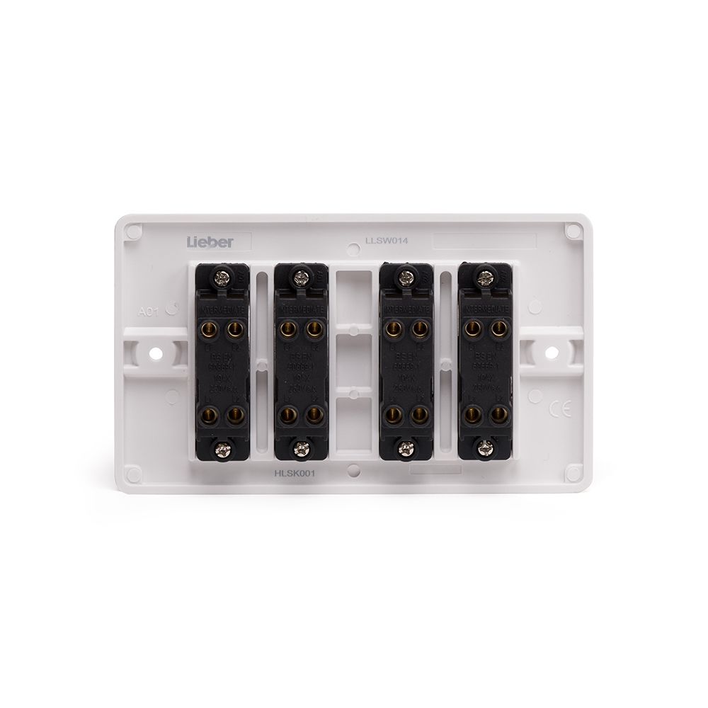 4 Gang Intermediate Switch | White Plastic 4 gang intermediate switch ...