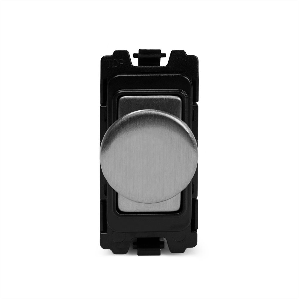 Soho Lighting Brushed Chrome 6A Dummy Dimmer Switch - Grid Module - Elesi